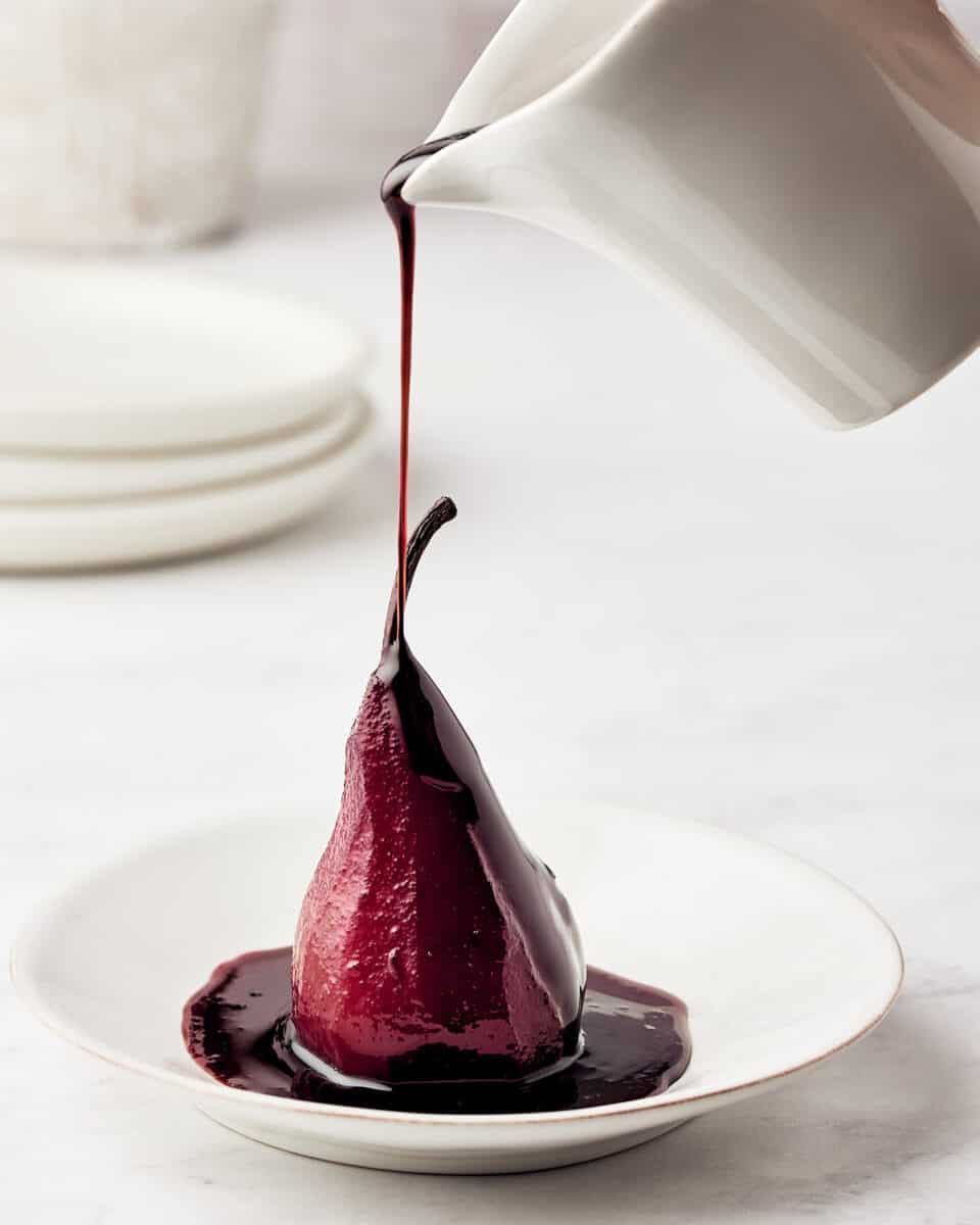 Easy Poached Pears in Red Wine - Resplendent Kitchen