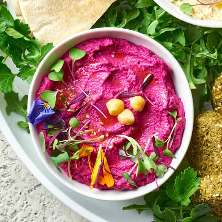 Pink Beetroot Hummus - Resplendent Kitchen