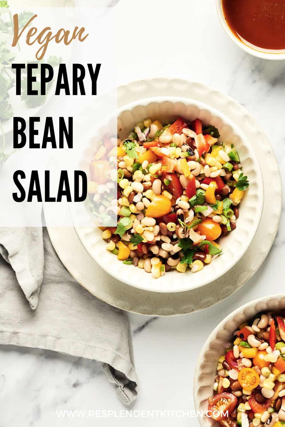 Tepary Bean and Black Eyed Pea Salad - Resplendent Kitchen