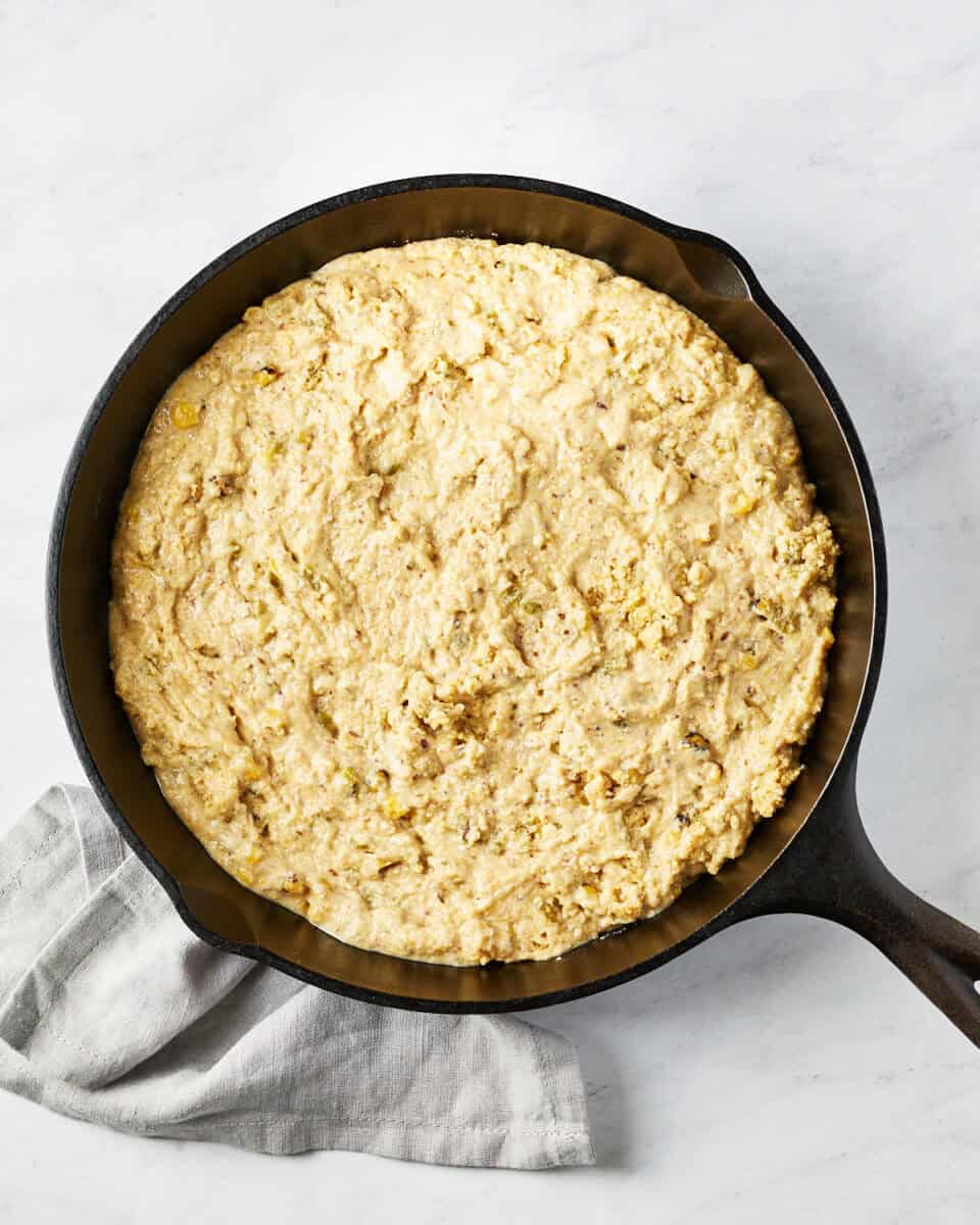 Easy Vegan Skillet Cornbread Recipe (Southwest) - Resplendent Kitchen